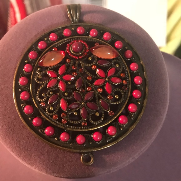 Jewelry | Vintage Large Round Red Pendant | Poshmark